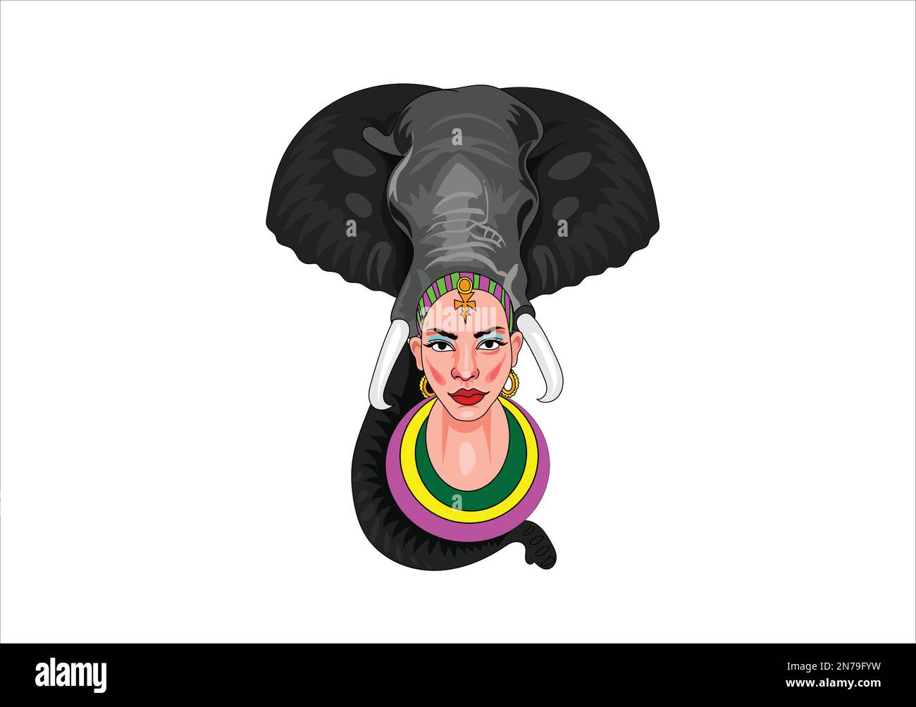 African girl and elephant vector Stock Vector Image & Art - Alamy