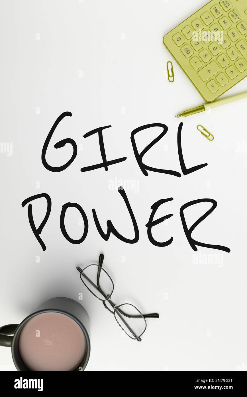 Text sign showing Girl Power. Conceptual photo assertiveness and self ...