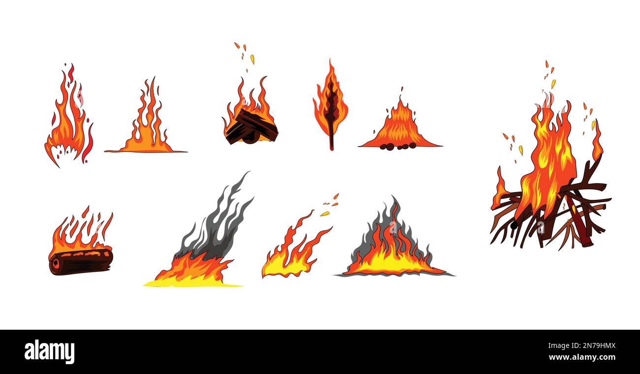 fire set vector illustrator Stock Vector Image & Art - Alamy