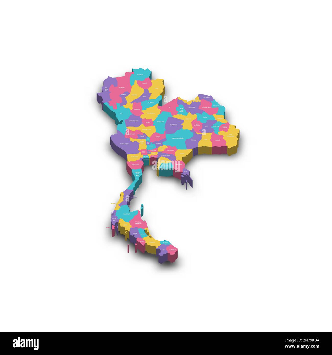 Thailand political map of administrative divisions - provinces ...