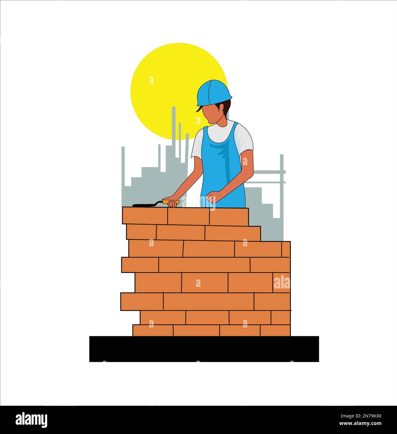Man Building wall vector Stock Vector Image & Art - Alamy