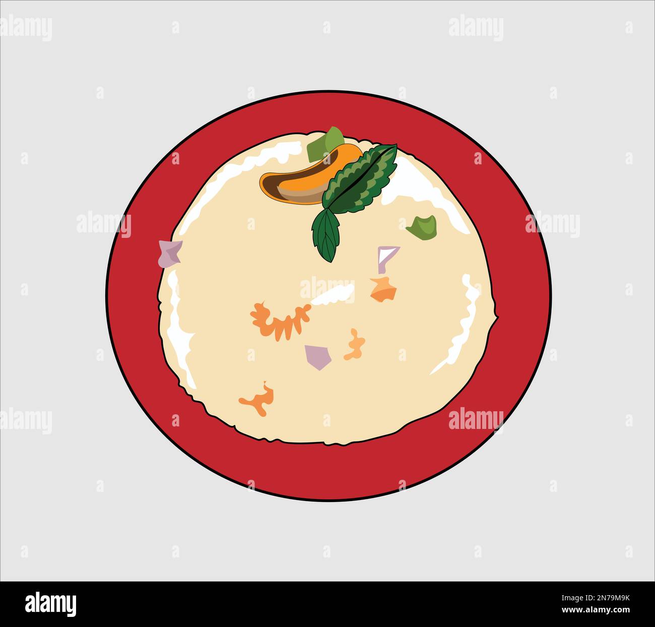 Rava Upma vector illustration on white background Stock Vector Image ...