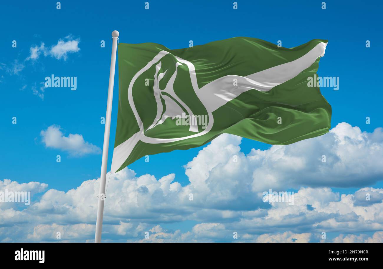 official flag of Nepean Township, Ontario Canada at cloudy sky ...