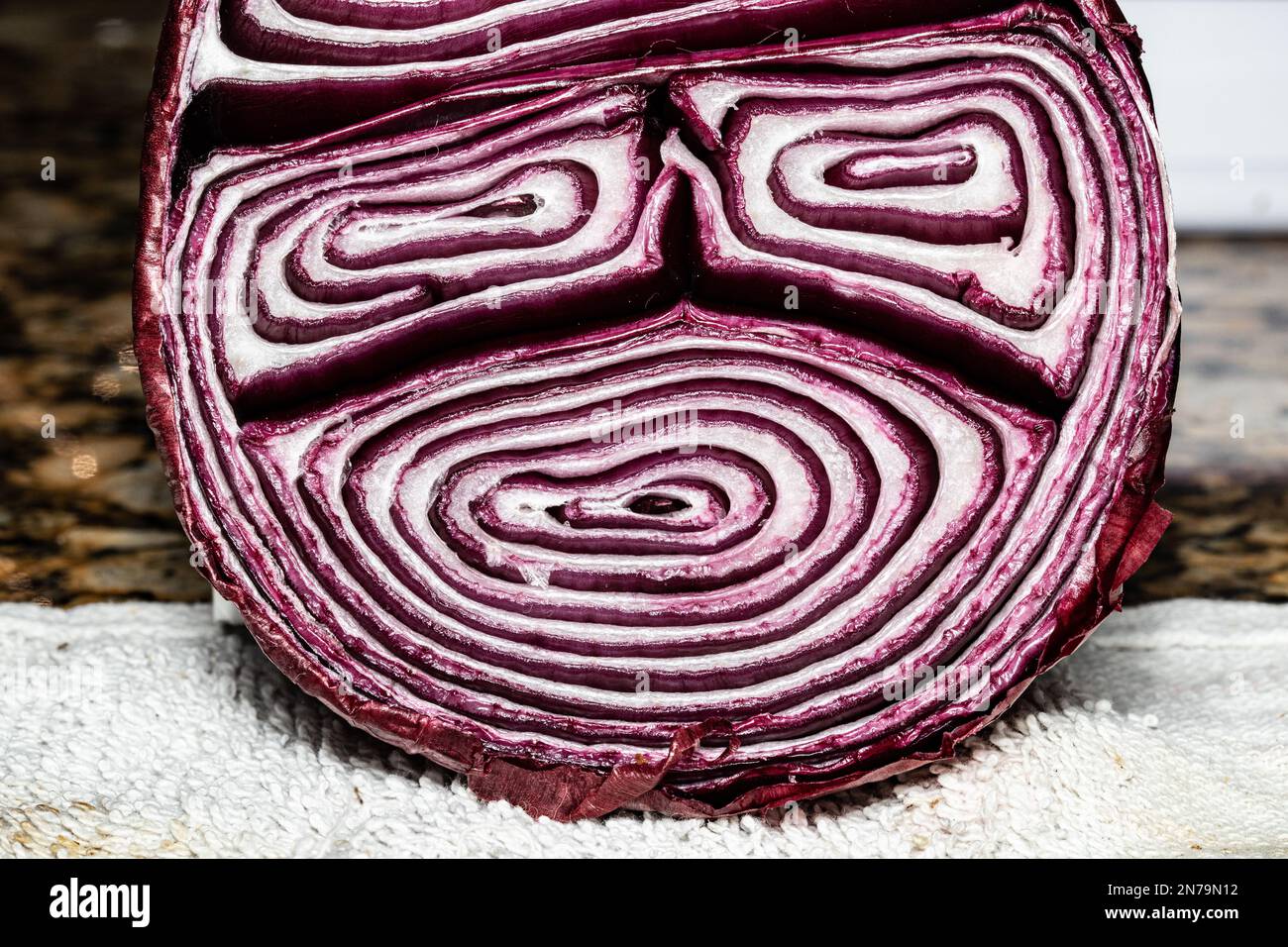 the inside of sliced red cabbage Stock Photo - Alamy