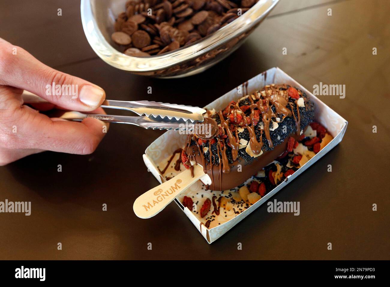 IMAGE DISTRIBUTED FOR MAGNUM ICE CREAM - A chocolate MAGNUM medallion ...