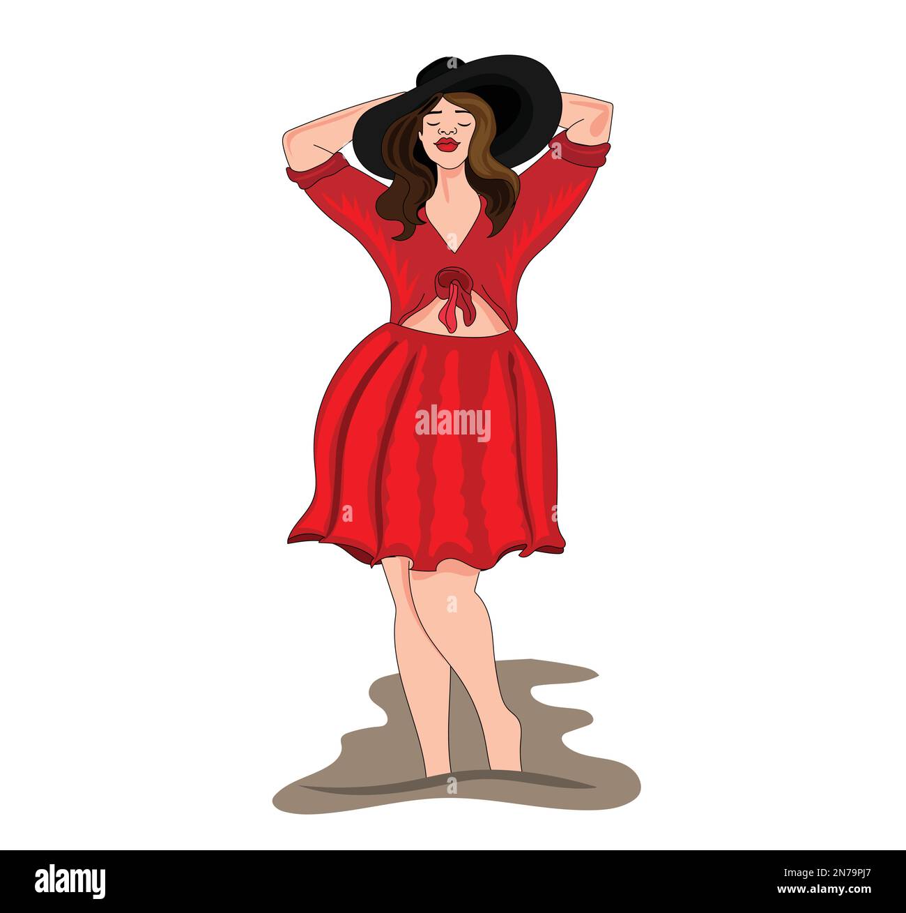 Fat Woman chibi vector illustration Stock Vector Image & Art - Alamy