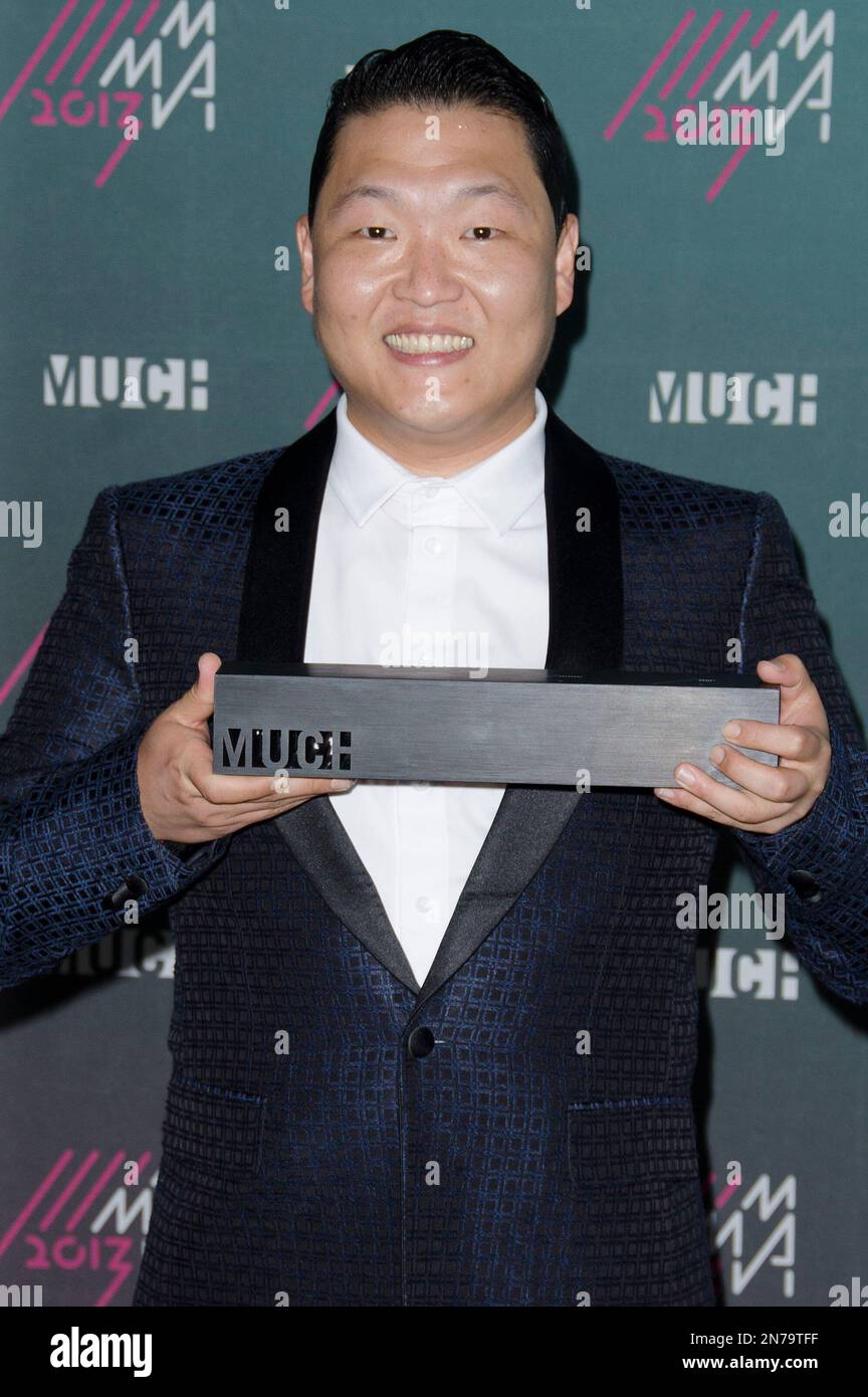 Psy poses for a picture in the Press Room during the 2013 MuchMusic ...