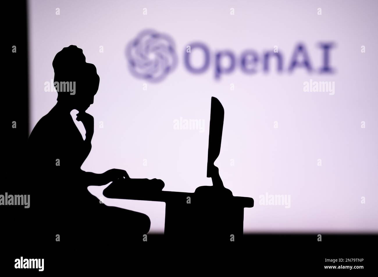 USA, NEW YORK CITY, JANUARY 30, 2023: Open AI. Silhouette of a Strong ...