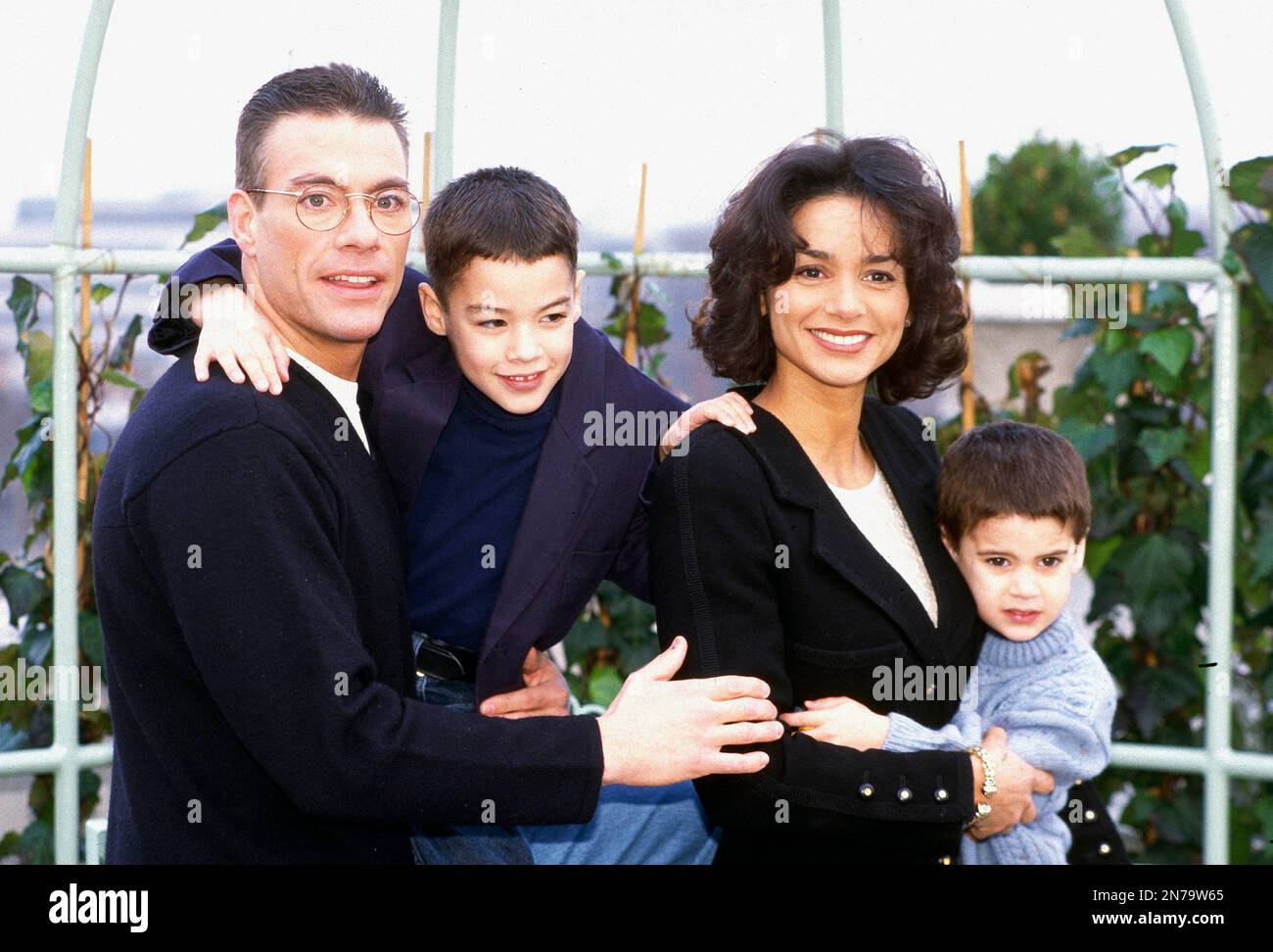 London.UK. LIBRARY. Jean-Claude Van Damme with wife Gloria Portuges and ...