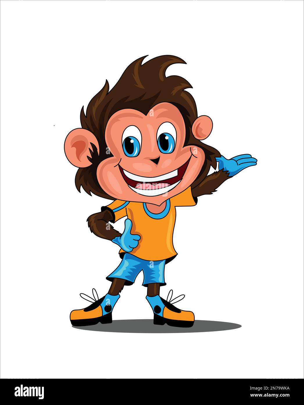 Cute monkey mascot cartoon vector illustration Stock Vector Image & Art ...