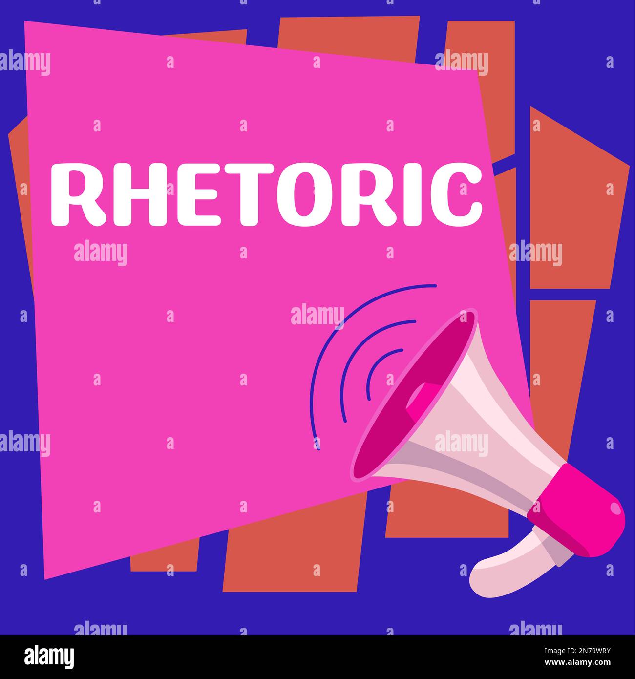 Text sign showing Rhetoric. Business concept study of writing or ...