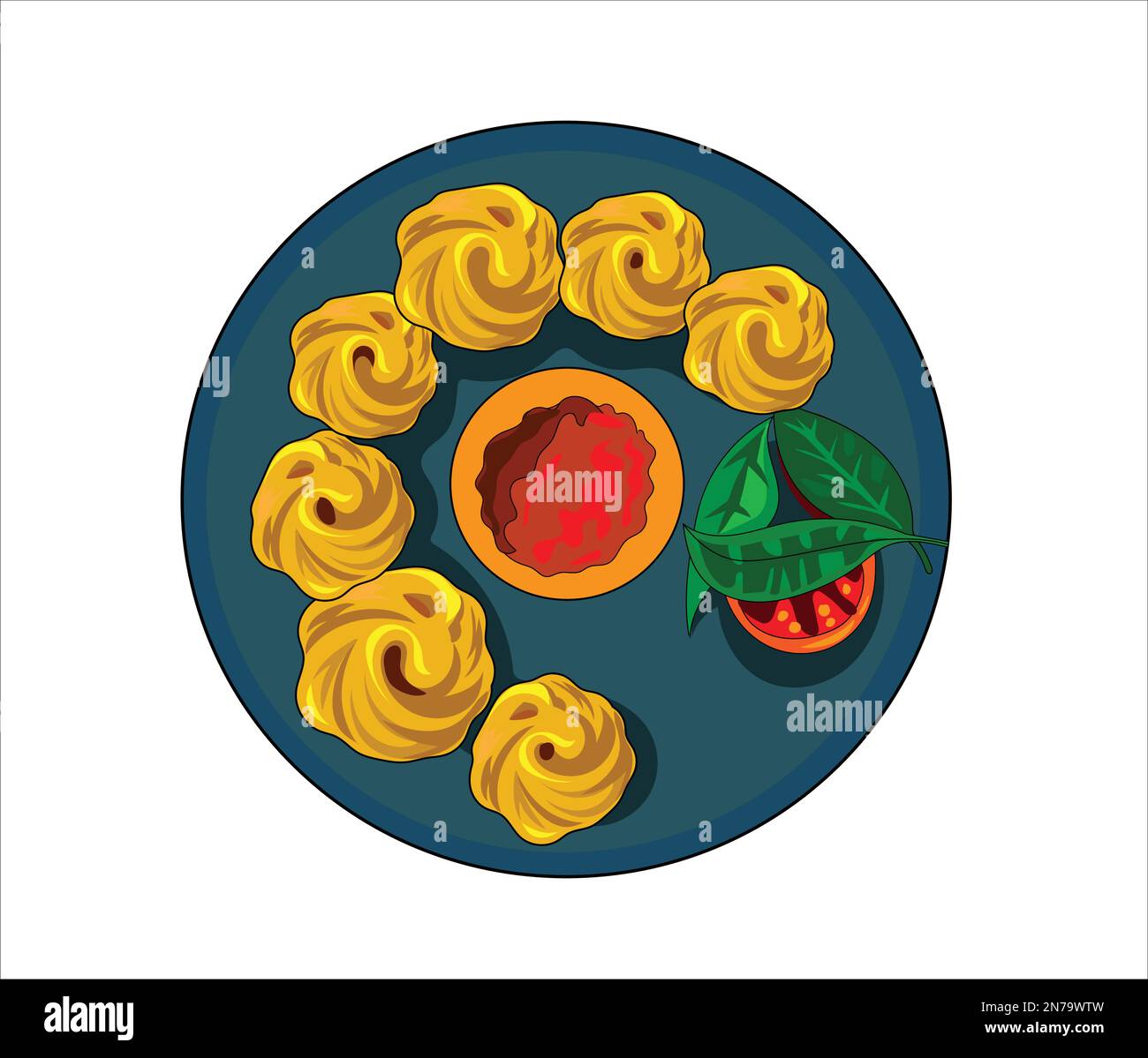 Momos food illustration vector Stock Vector Image & Art - Alamy