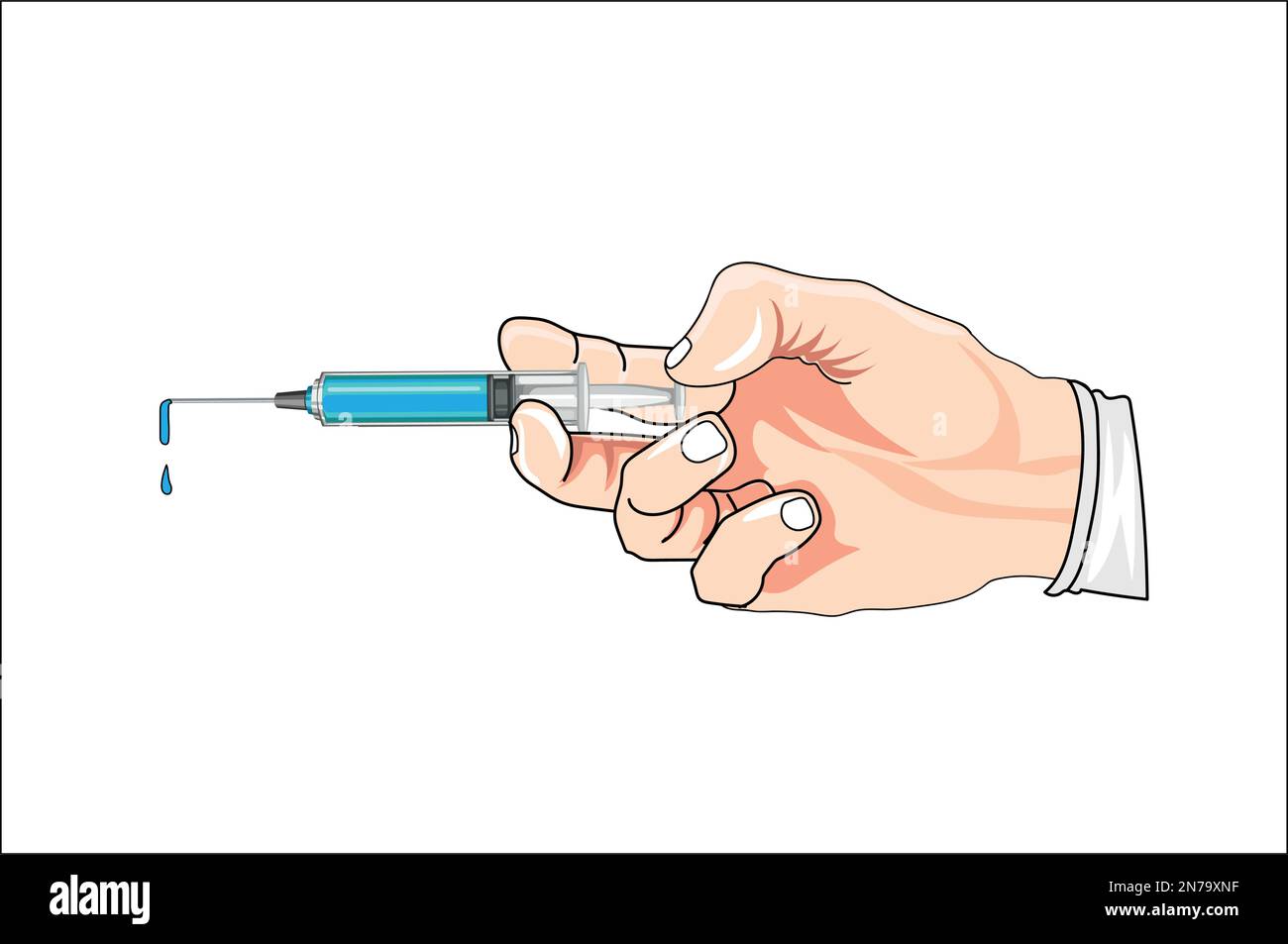 Hand holding injection vector Stock Vector Image & Art - Alamy