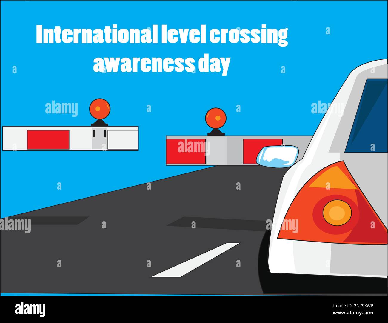 International level crossing awareness day poster Stock Vector Image ...