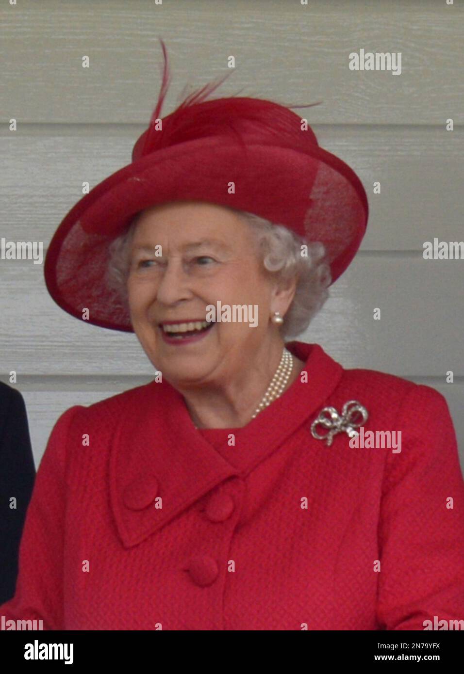 HM The Queen Elisabeth II arrives at Cartier Queen's Cup held at Guards ...