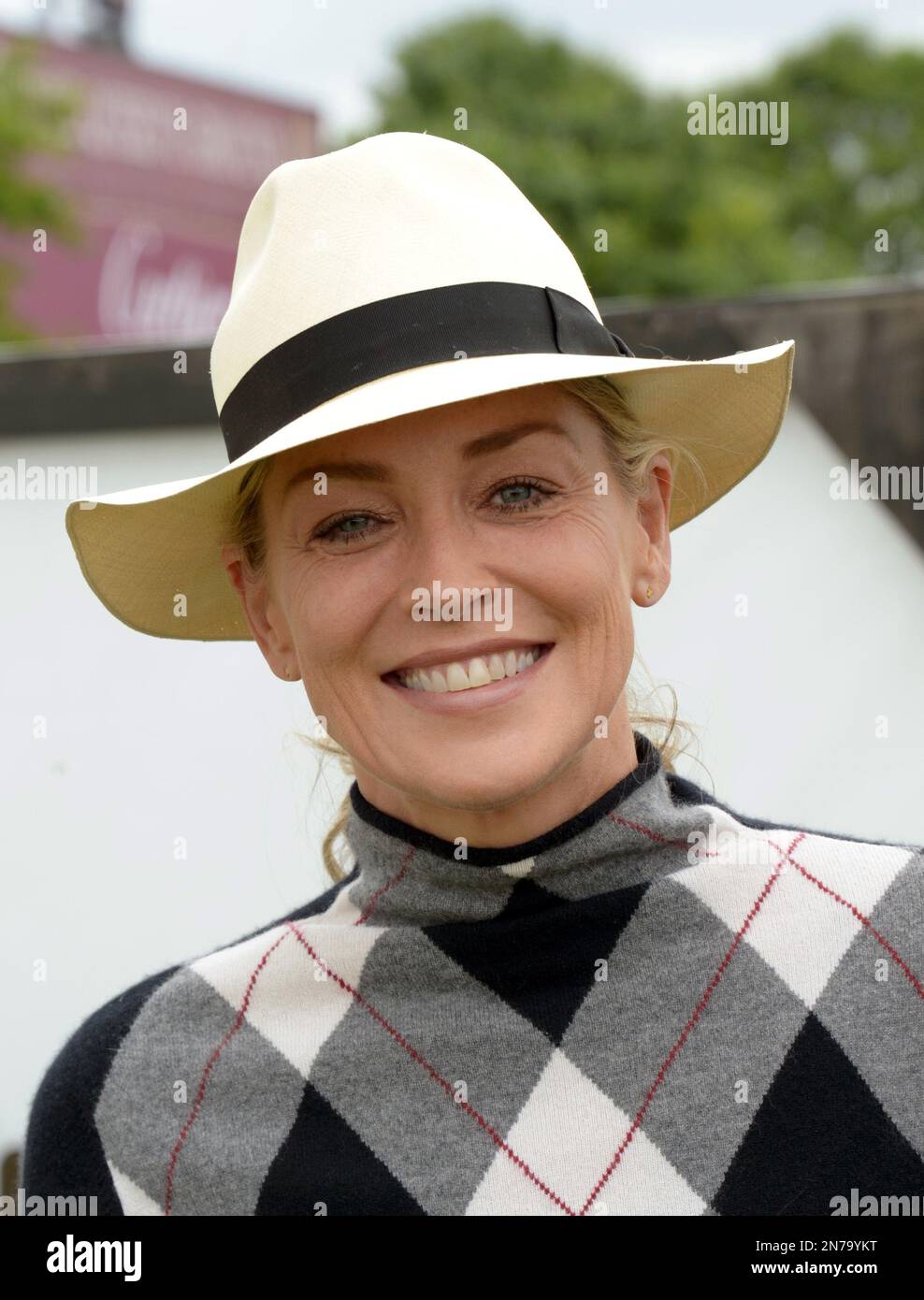 Sharon Stone attends Cartier Queen's Cup held at Guards Polo Club in ...
