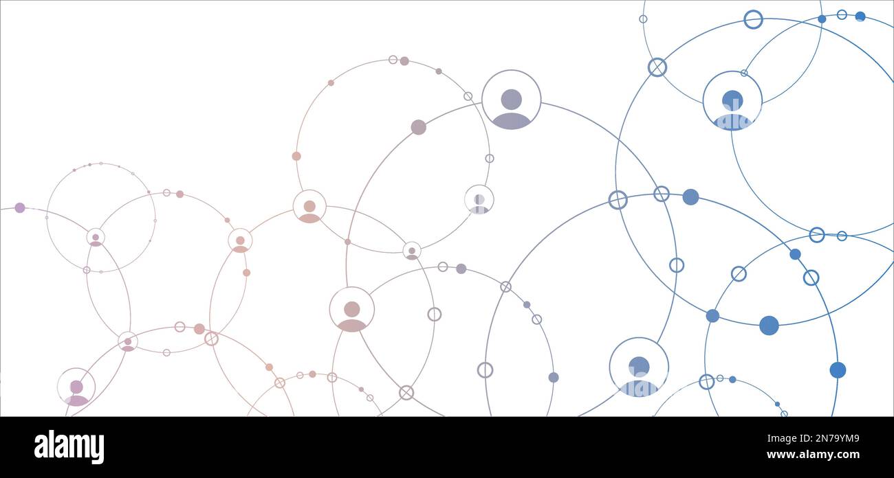Network background. Connections with points, lines, and people icons ...