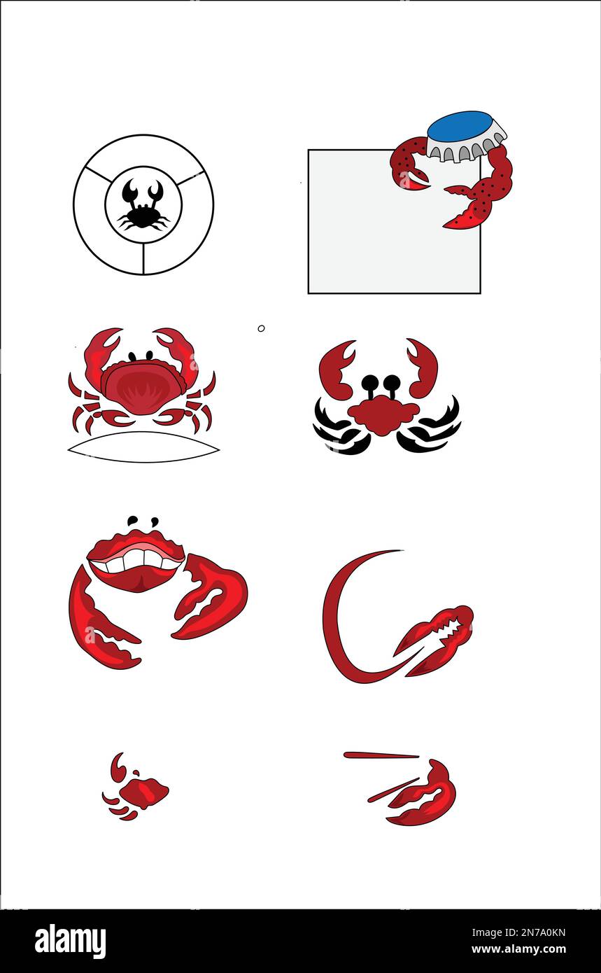 Crab logo set vector illustration Stock Vector Image & Art - Alamy