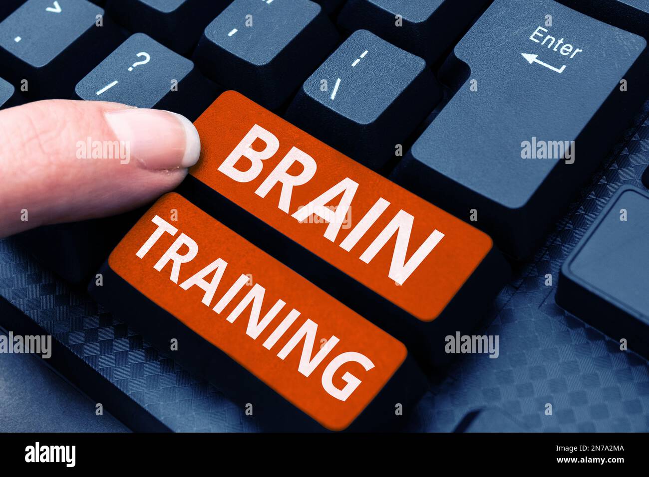 Conceptual caption Brain Training. Business showcase mental activities ...