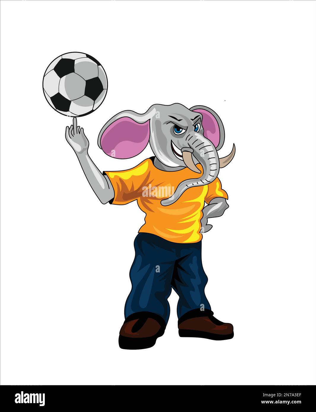 Elephant playing with football vector illustration Stock Vector Image ...