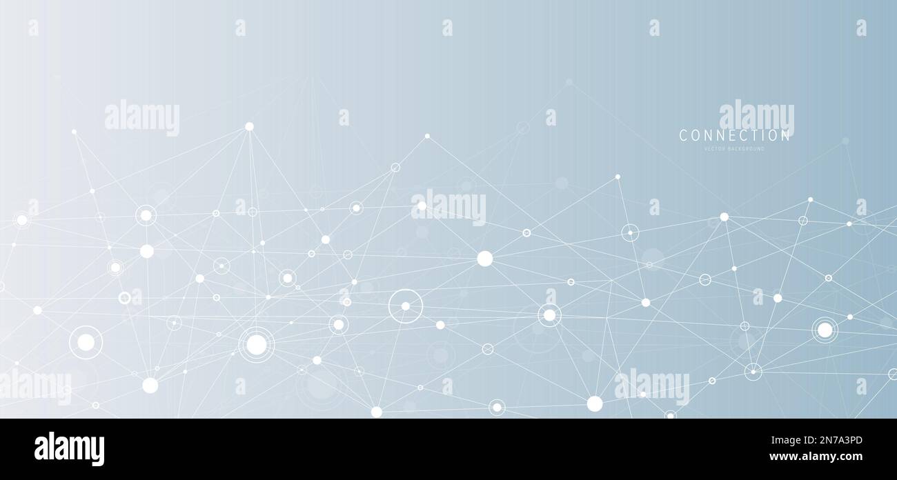 Network background. Connections with points, lines, and people icons. Vector technology ...