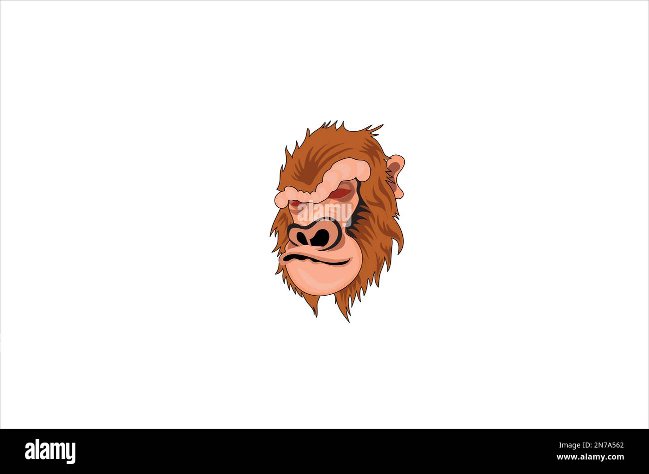 Angry Baboon Face Cartoon
