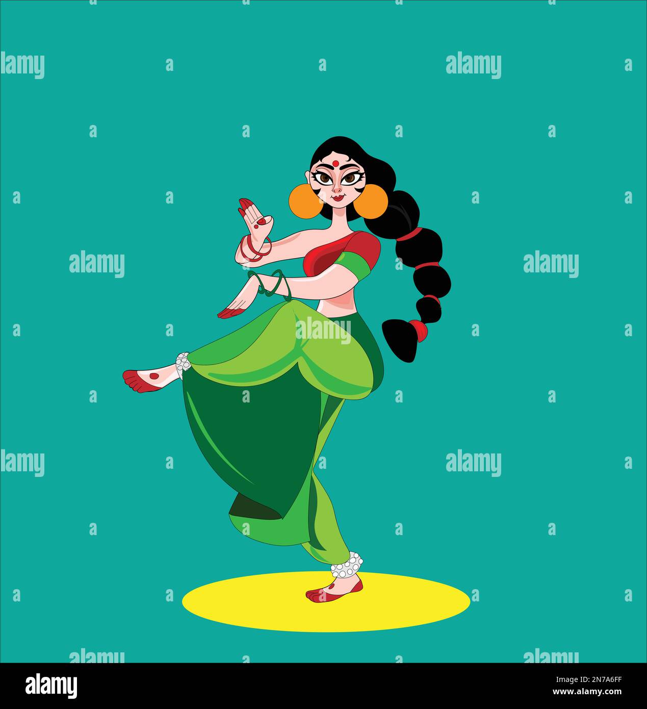 Indian Dance, traditional vector illustration Stock Vector Image & Art ...
