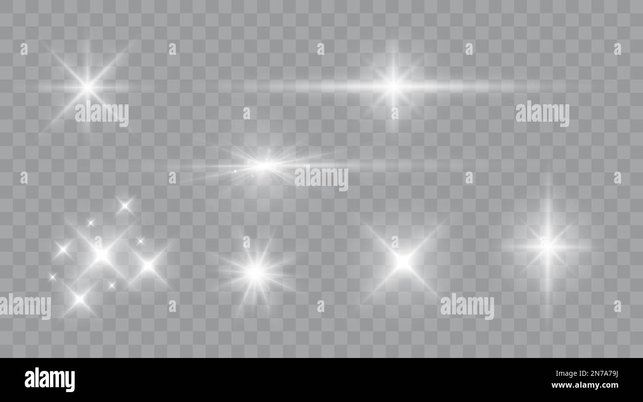 Set of Shine glowing stars. Vector Shining Sparks isolated Stock Vector Image & Art - Alamy