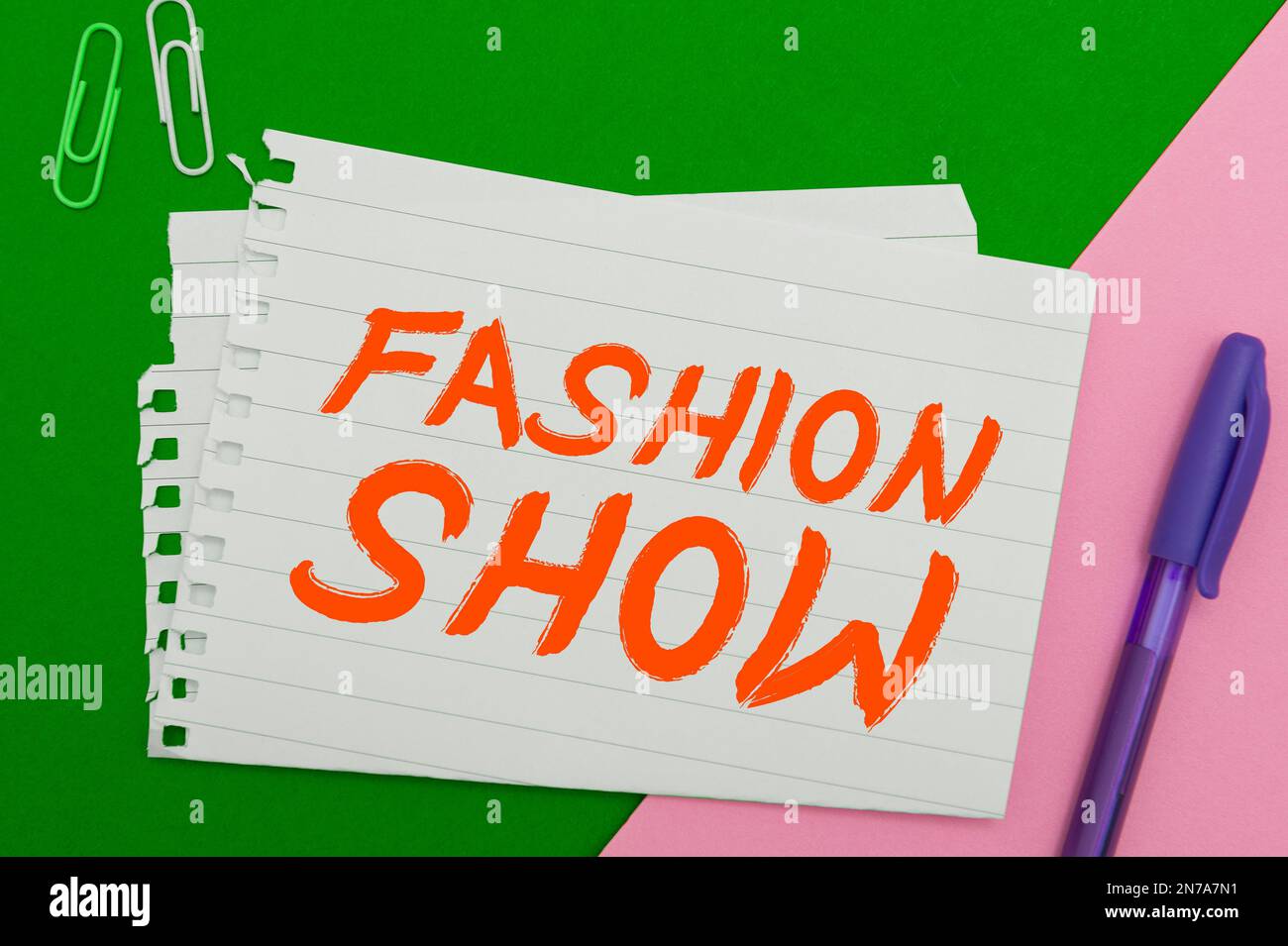 Hand writing sign Fashion Show. Word for exibition that involves styles ...