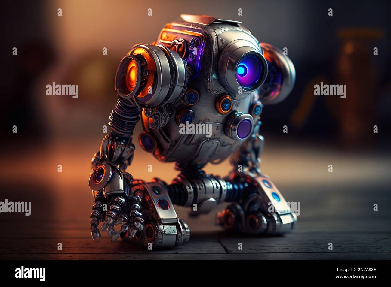 Cute little advanced robot Stock Photo - Alamy