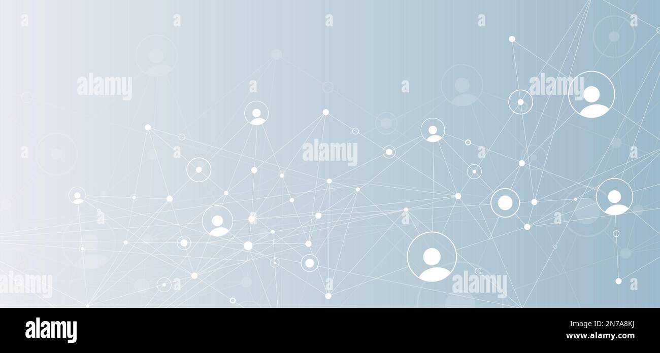 Network background. Connections with points, lines, and people icons ...
