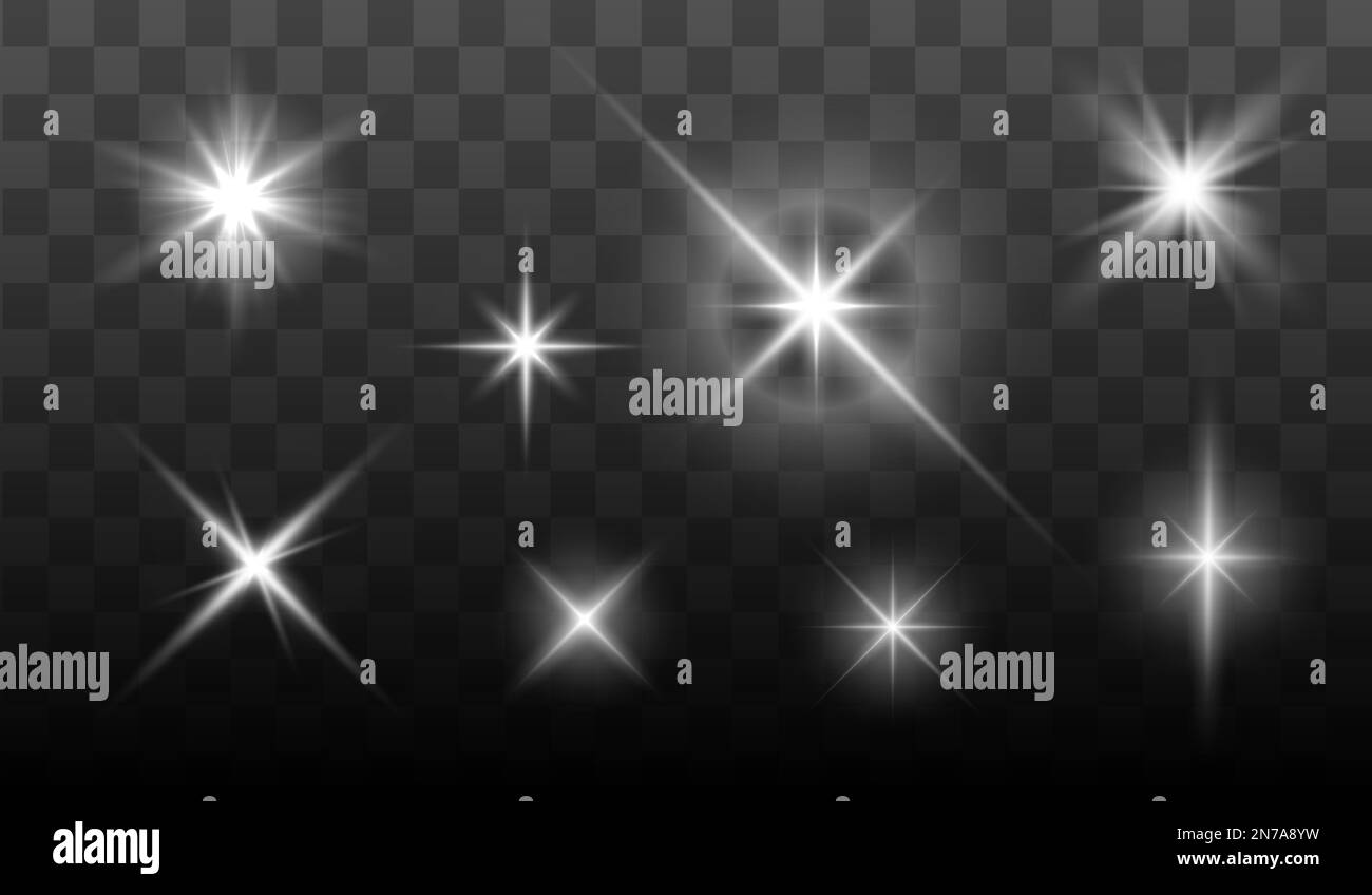 Set of Shine glowing stars. Vector Shining Sparks isolated Stock Vector Image & Art - Alamy
