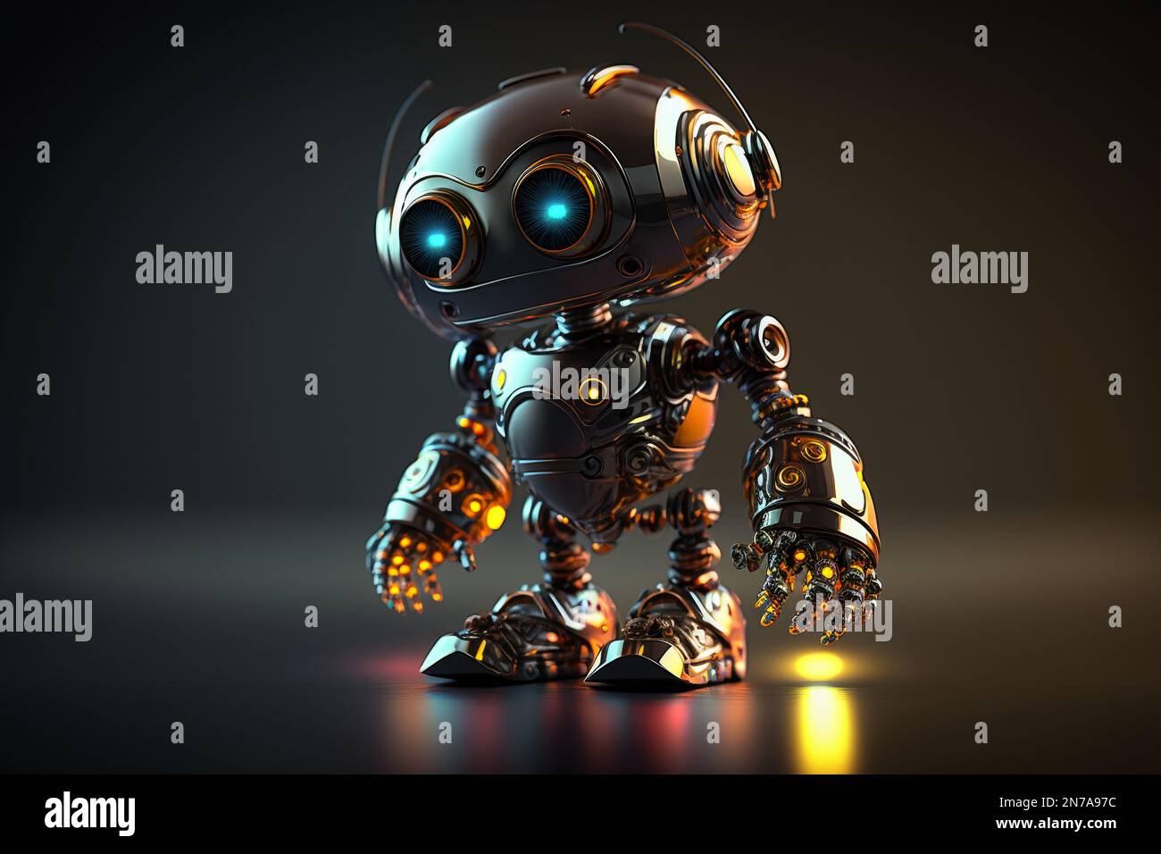 Cute little advanced robot Stock Photo - Alamy