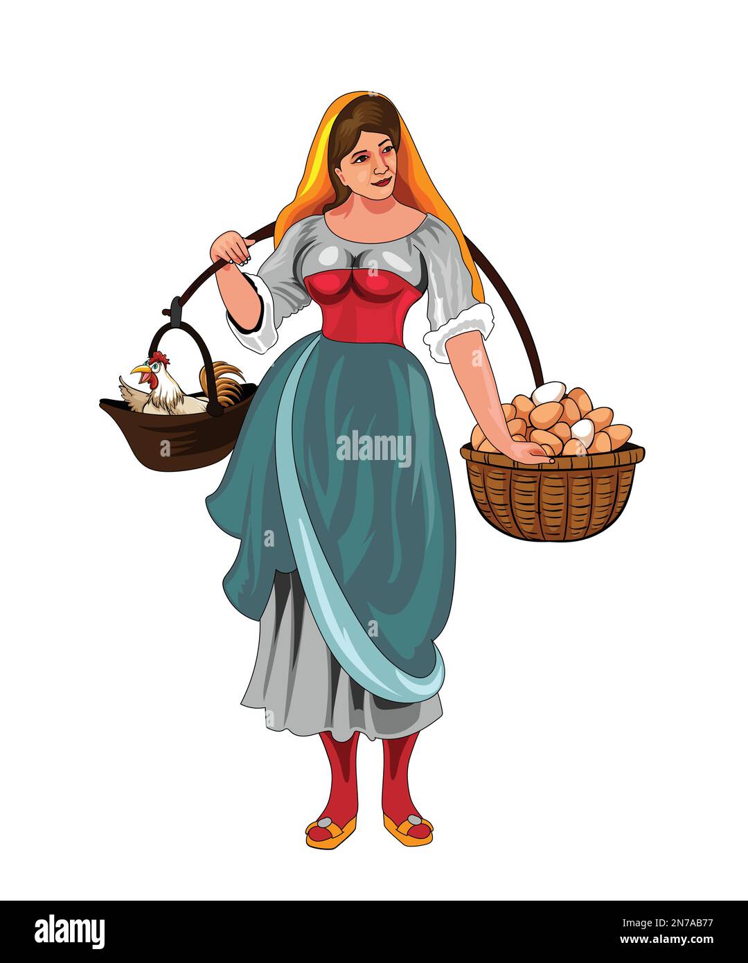 Farm Girl vector illustration Stock Vector Image & Art - Alamy