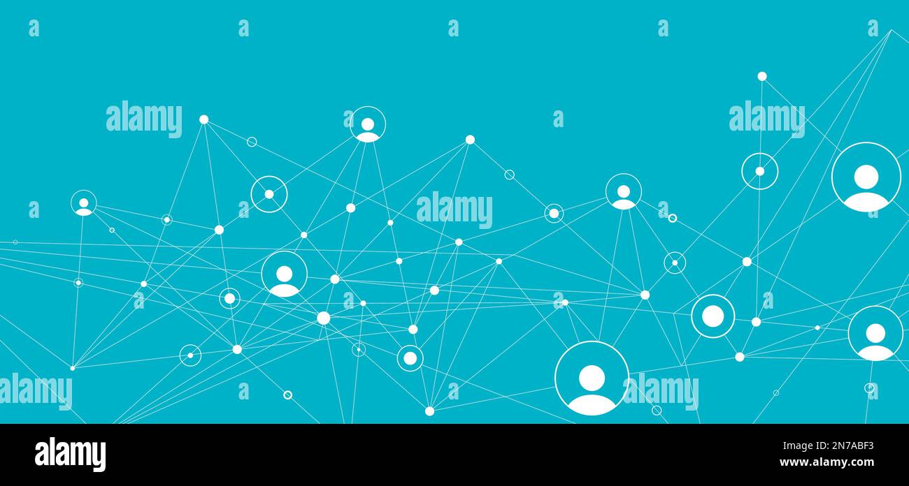 Network background. Connections with points, lines, and people icons ...
