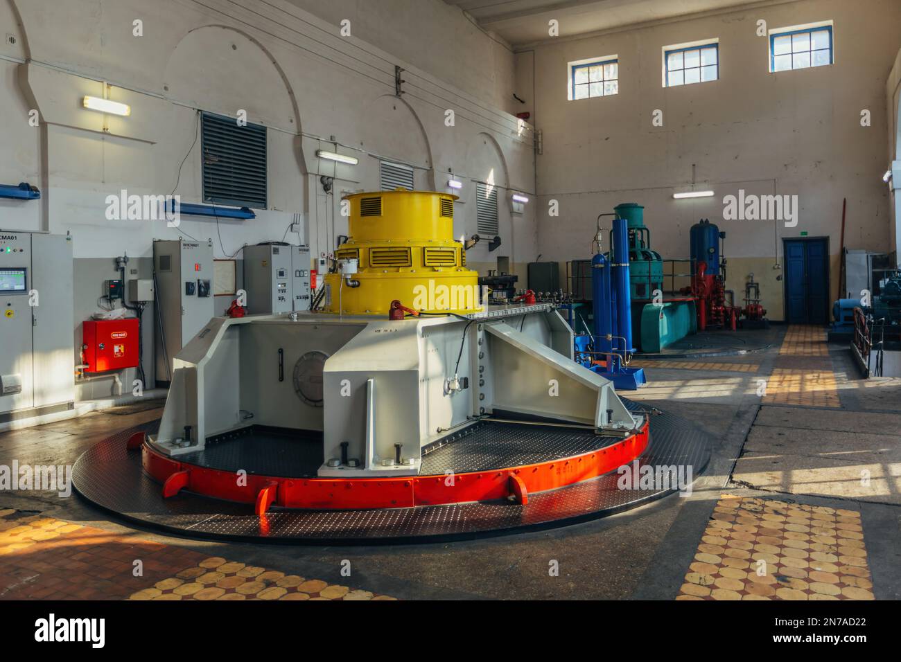 Turbine generators in hydroelectric power plant Stock Photo - Alamy