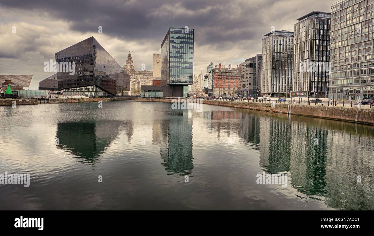 Modern buildings that make up Liverpool's waterfront. Taken from the ...