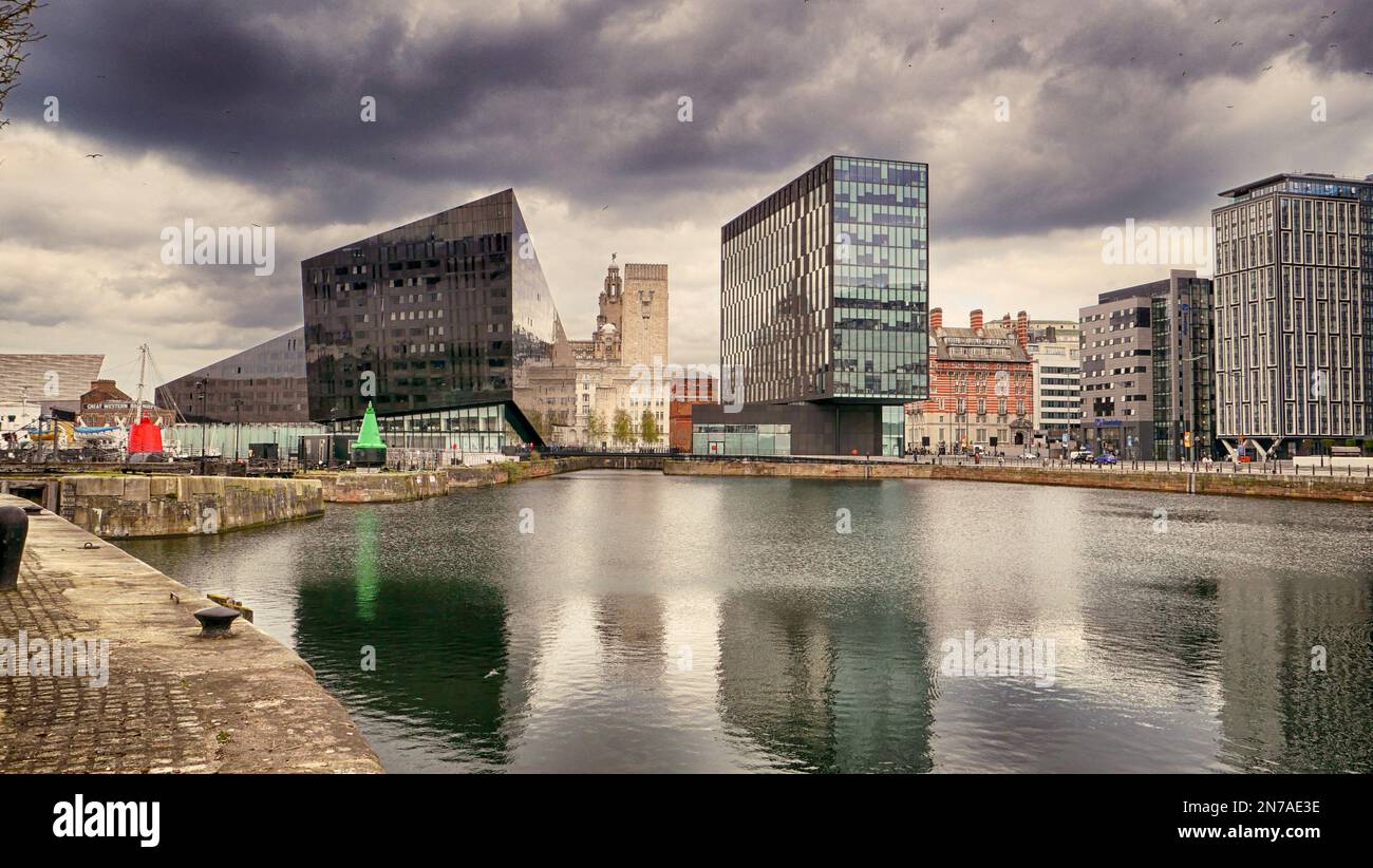 Modern buildings that make up Liverpool's waterfront. Taken from the ...