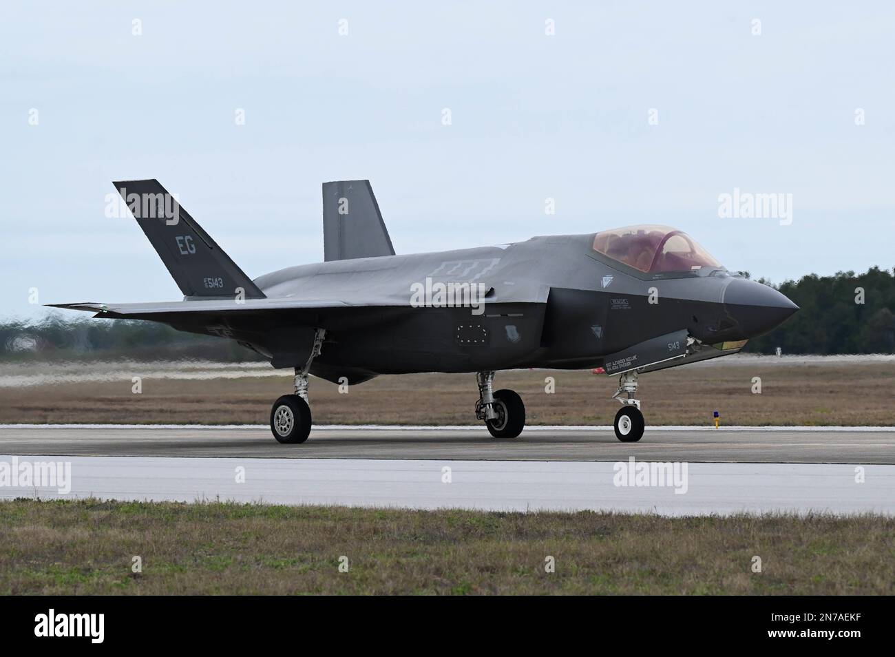 An F-35A Lightning II with the 58th Fighter Squadron, 33rd Fighter Wing ...