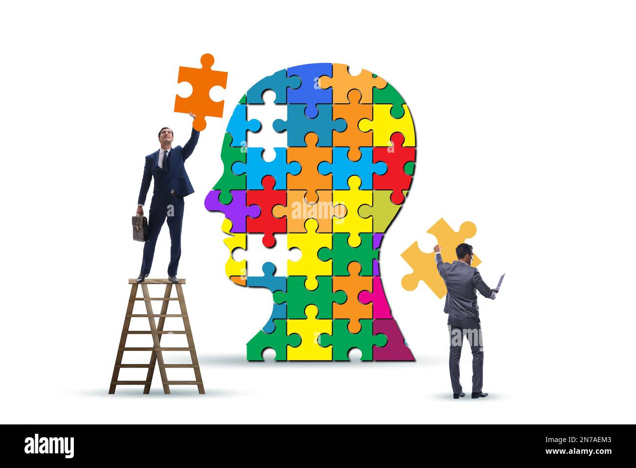 Human brain jigsaw puzzle pieces Cut Out Stock Images & Pictures - Alamy