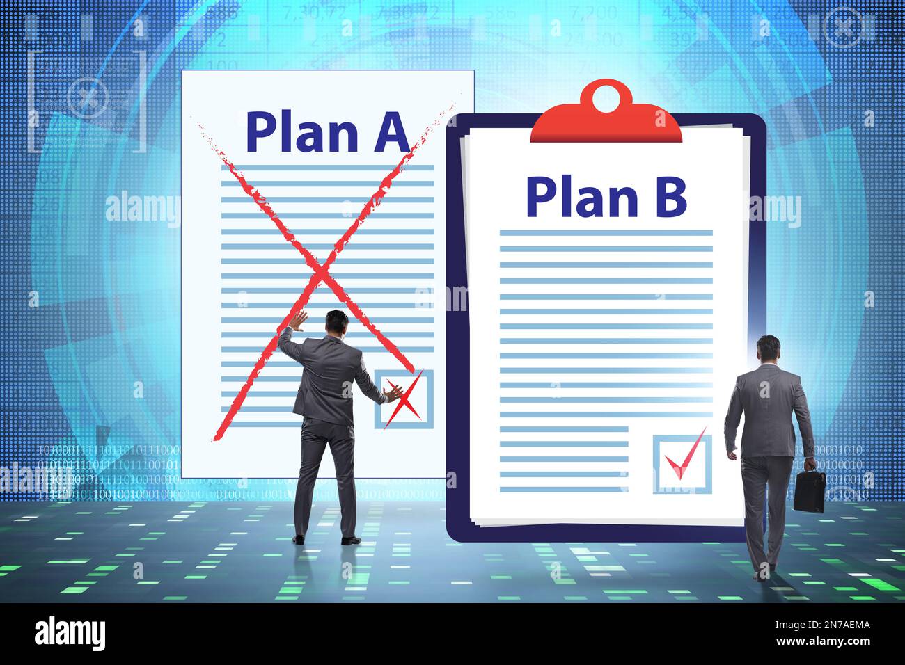 Concept of choosing between Plan A or the Plan B Stock Photo - Alamy