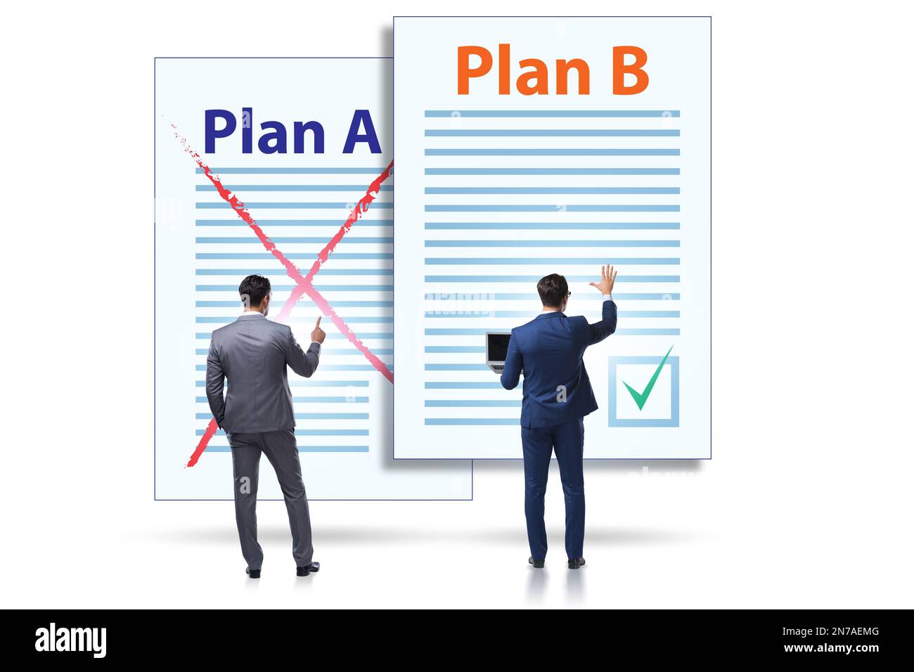 Concept of choosing between Plan A or the Plan B Stock Photo - Alamy