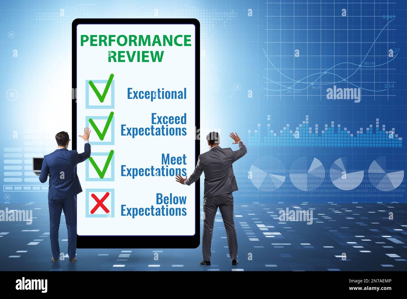 Employee annual performance review business concept Stock Photo - Alamy