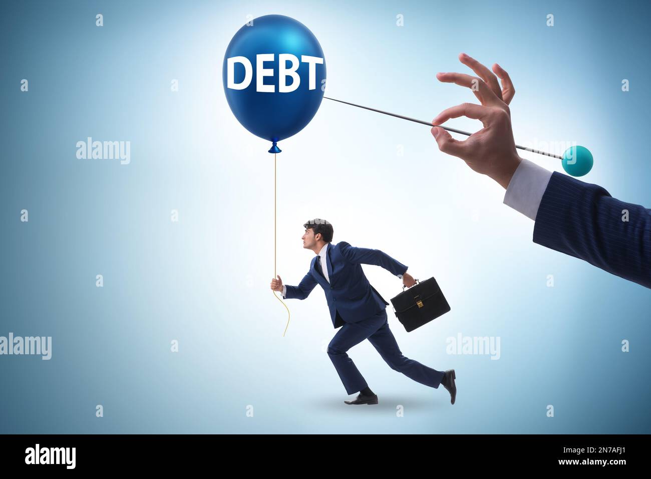 Debt and loan concept with the balloon Stock Photo - Alamy