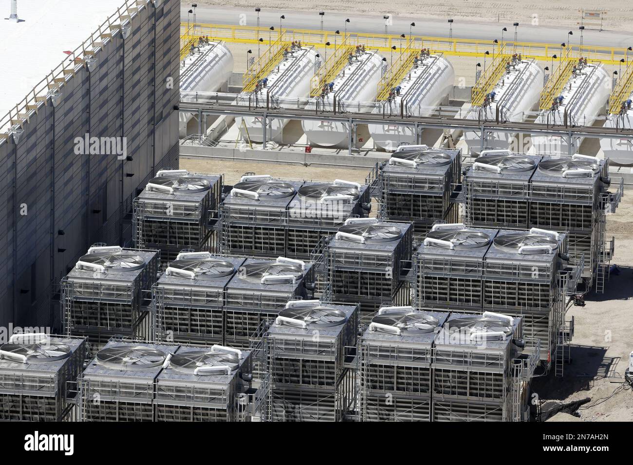 This June 6, 2013, photo, shows an aerial view of the cooling units at ...