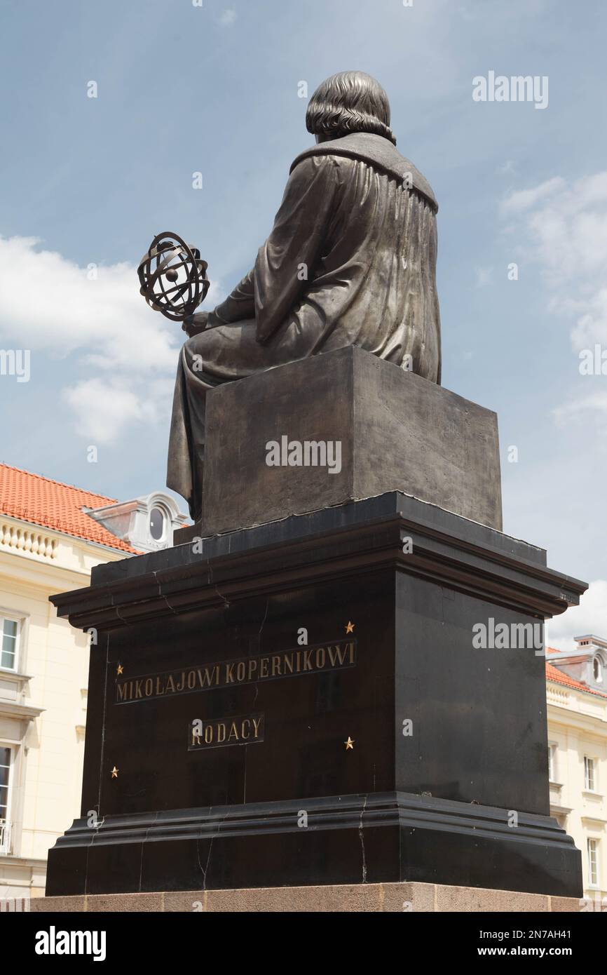 The Nicolas Copernicus Monument sculpture in Warsaw, Poland Stock Photo ...
