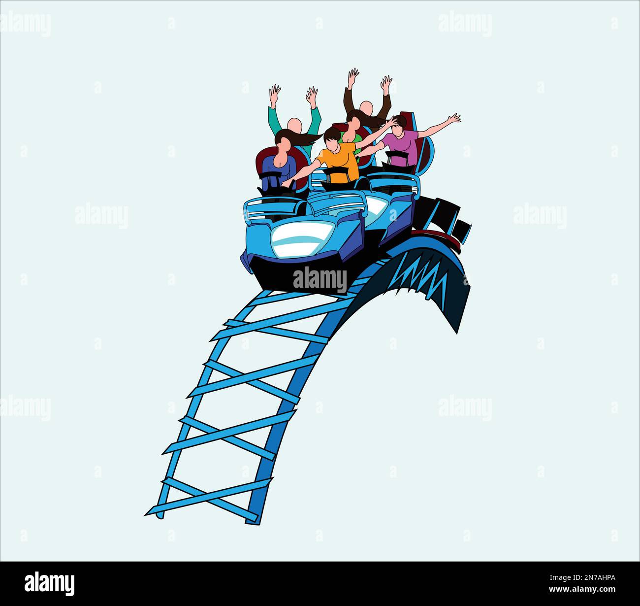 roller coaster cartoon vector Stock Vector Image & Art - Alamy