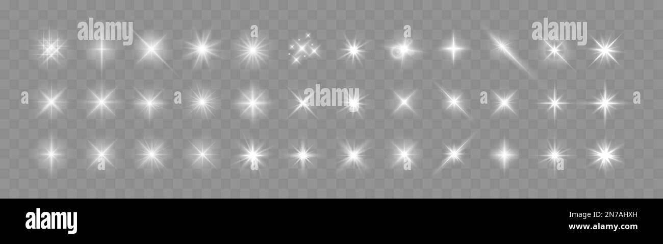 Set of Shine glowing stars. Vector Shining Sparks isolated Stock Vector Image & Art - Alamy