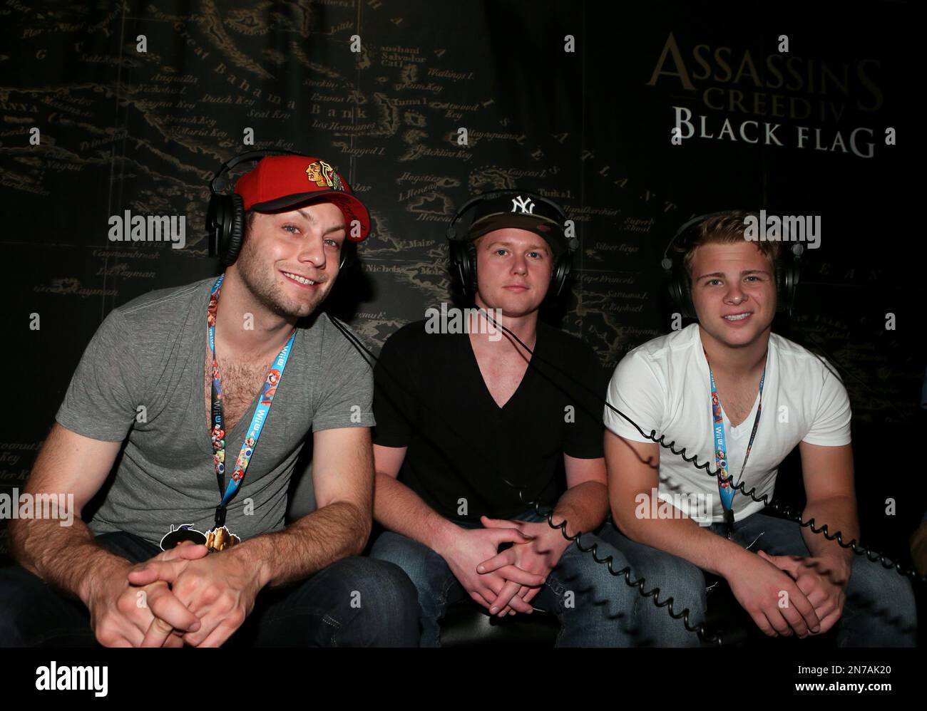 Jonathan Sadowski, left, Jonathan Lipnicki, right, and a guest play ...