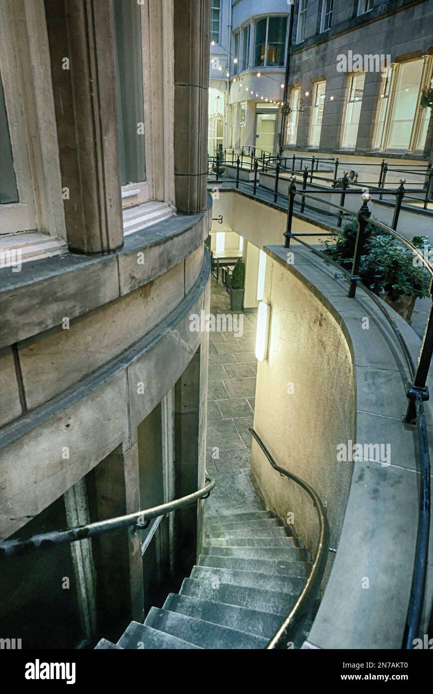 Empty Liverpool streets lit at night Stock Photo - Alamy